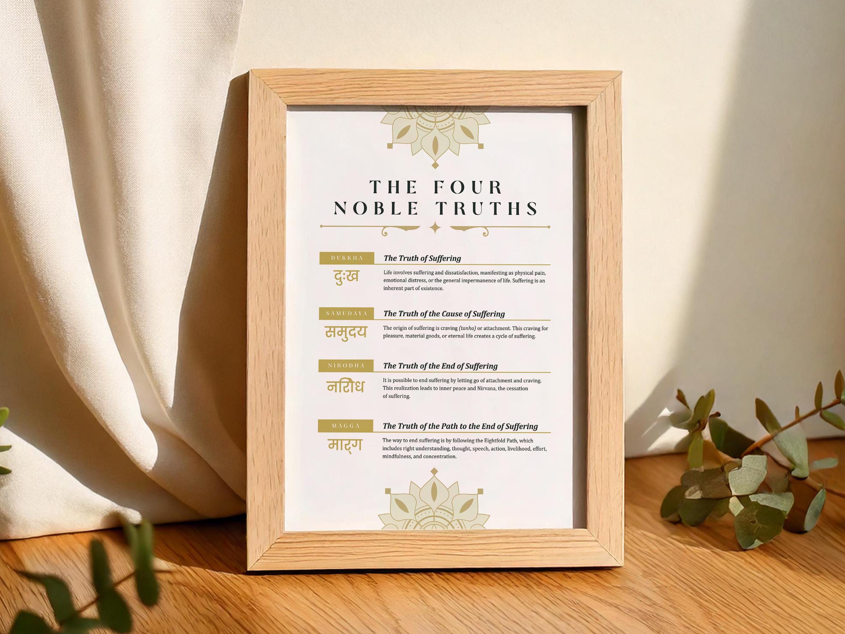Four Noble Truths Art: Buddhist Wisdom Printable (digital Download) - Etsy