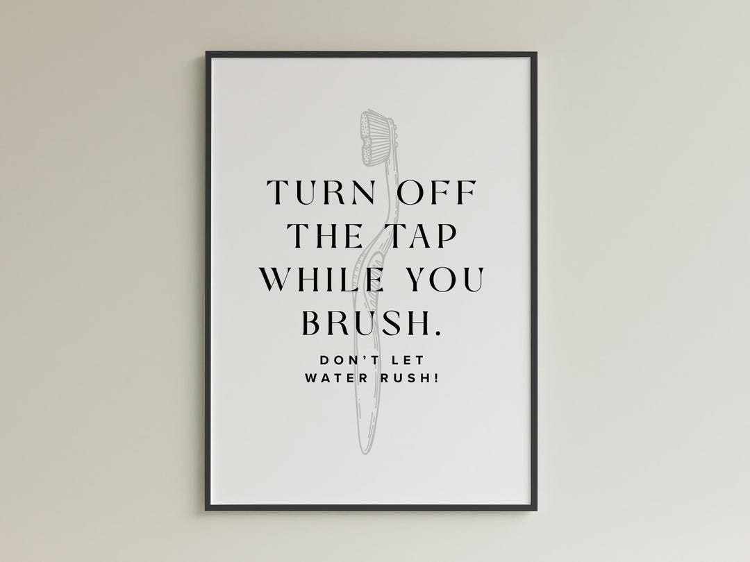 Save Water Bathroom Sign Printable – Turn off Tap Wall Art, Eco ...