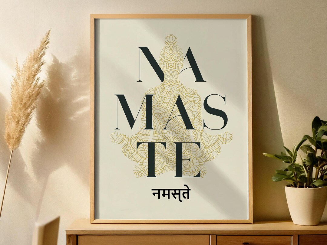 Printable Namaste Wall Art for Yoga Studio Gift, Spiritual Wall Decor ...