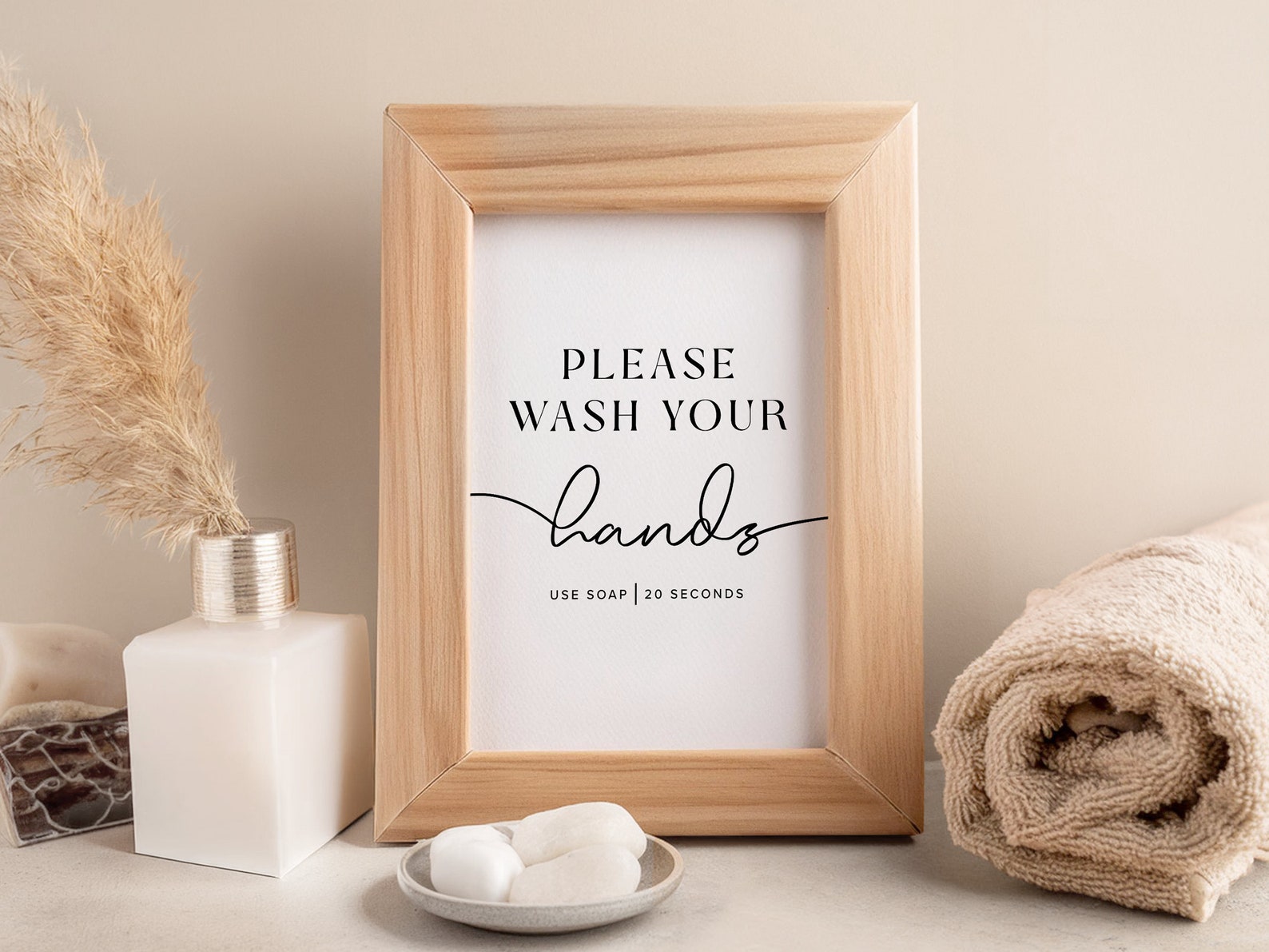 Printable Wash Your Hands Sign for Bathroom Sign Decor, Restroom Sign ...