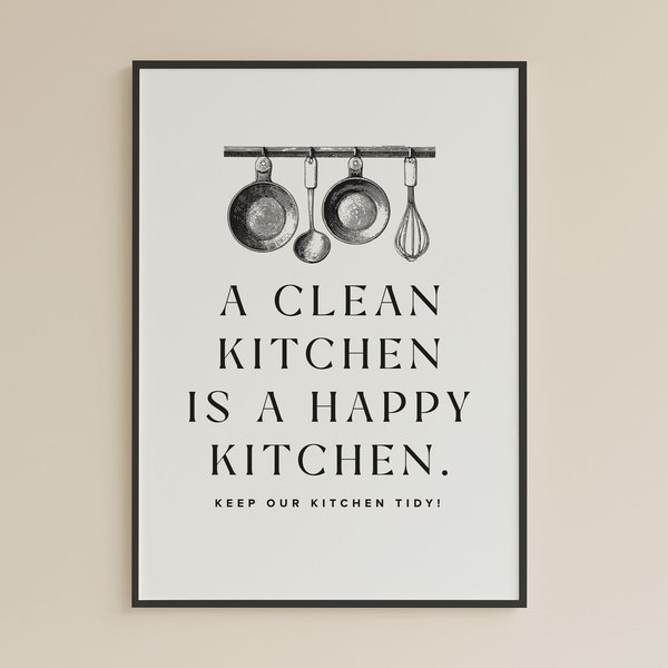 Clean Kitchen Sign - Etsy