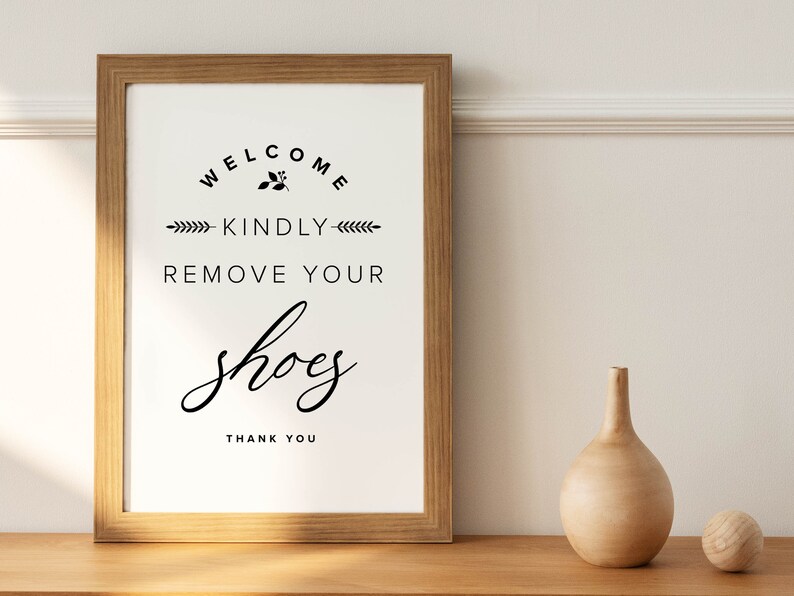 Entryway Sign Printable: Kindly Remove Your Shoes Digital Print ...