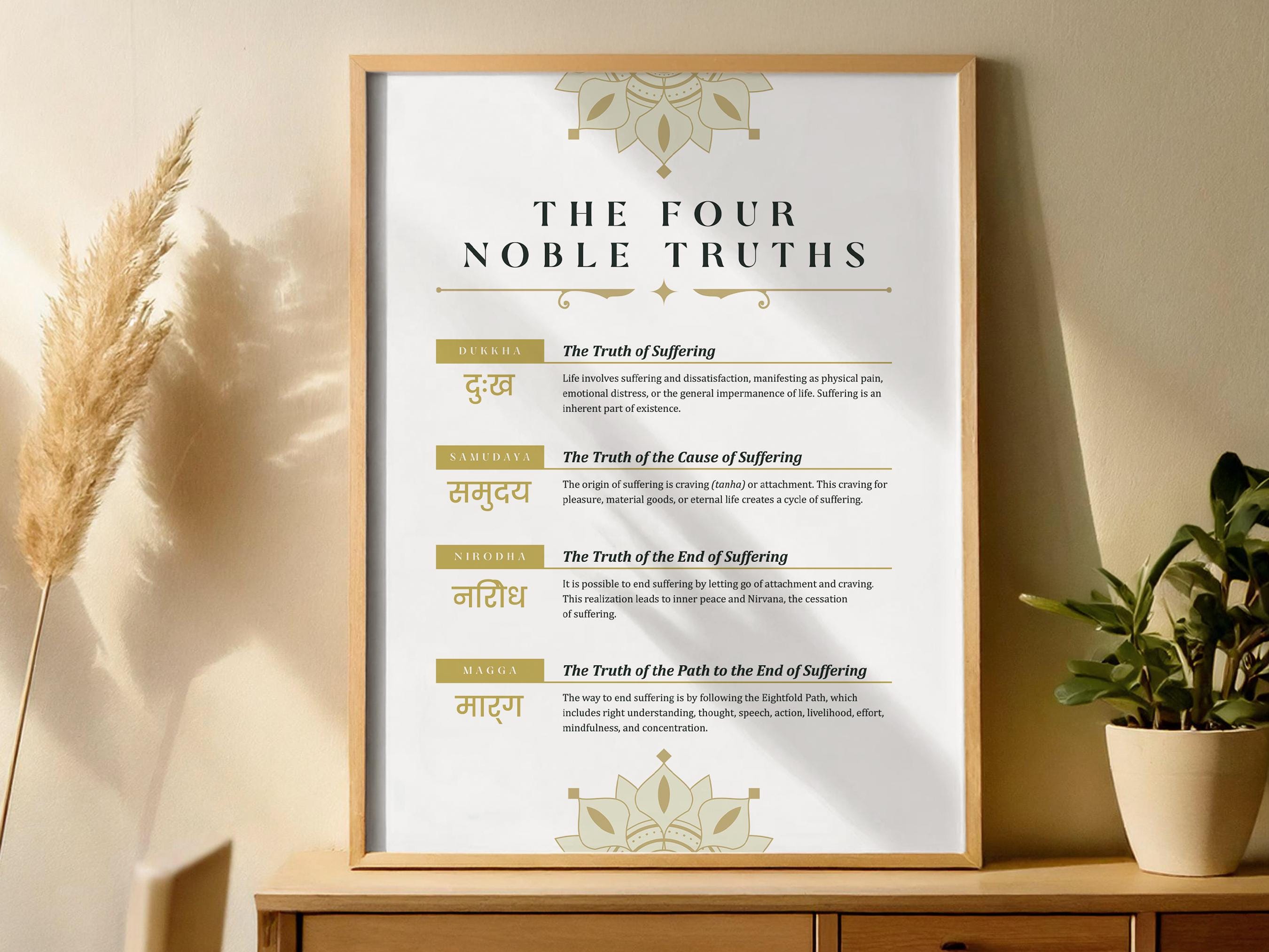 Four Noble Truths Art: Buddhist Wisdom Printable (digital Download) - Etsy
