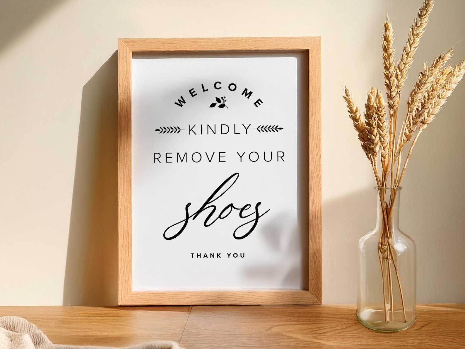 Entryway Sign Printable: Kindly Remove Your Shoes Digital Print ...