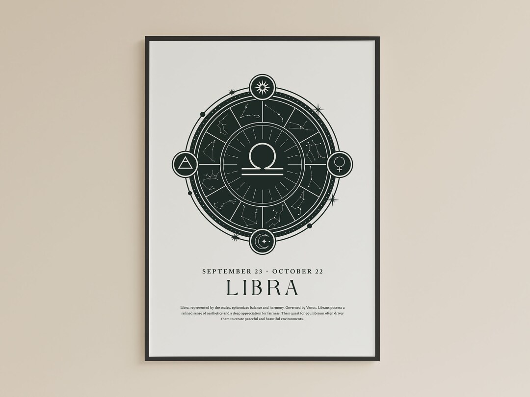 Zodiac Printable Gift for Libra, Spiritual Star Sign Print: Libra ...