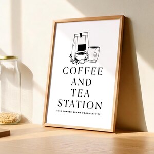 Printable Coffee and Tea Station Sign, Tea and Coffee Corner Bar, Home ...