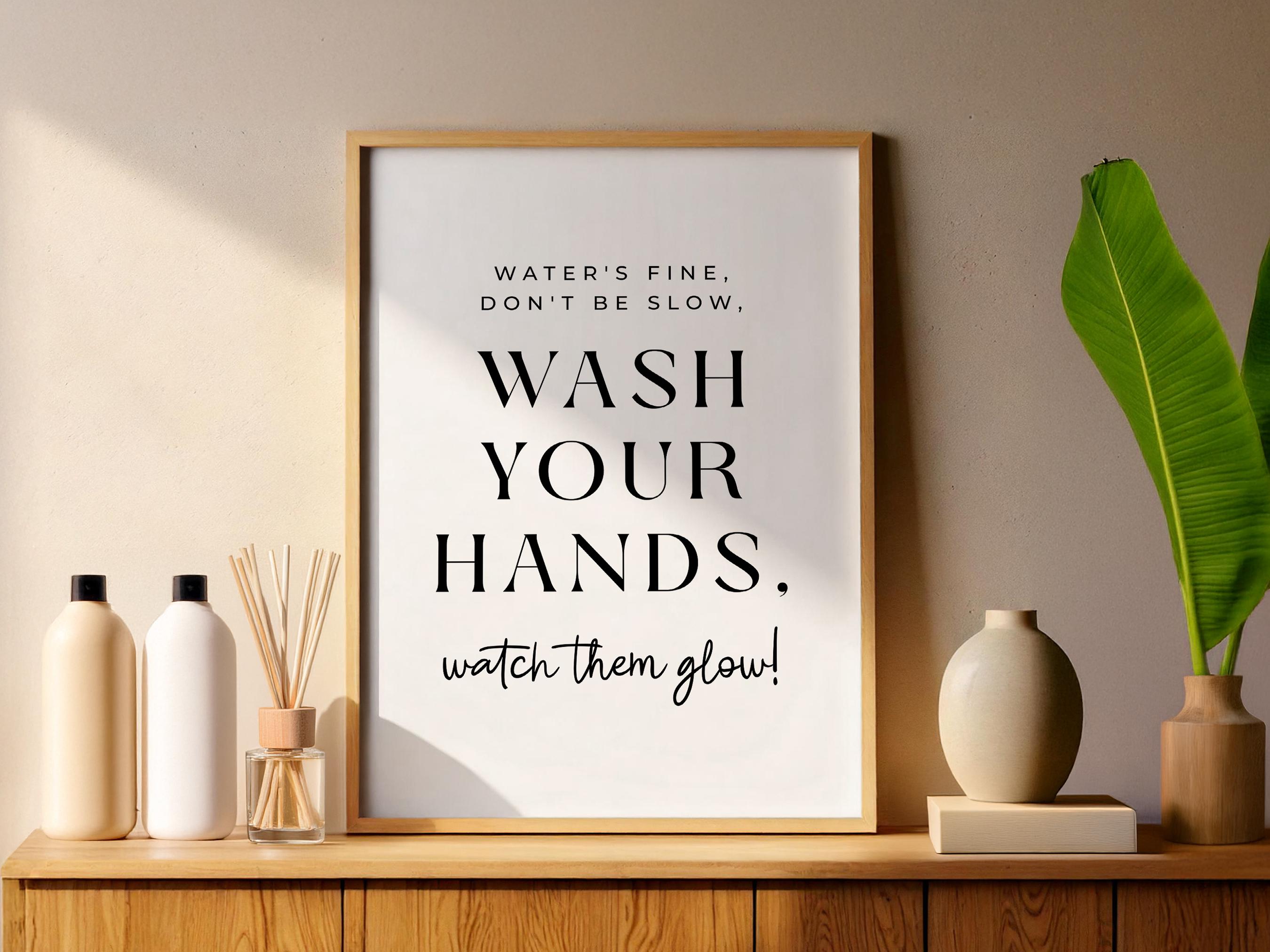 Printable Wash Your Hands Sign for Bathroom Sign Decor, Restroom Sign ...