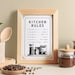 Printable Kitchen Rules Sign Poster for Food and Cooking Lover With ...