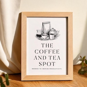 Printable the Coffee & Tea Spot Sign, Tea and Coffee Corner Bar, Home ...