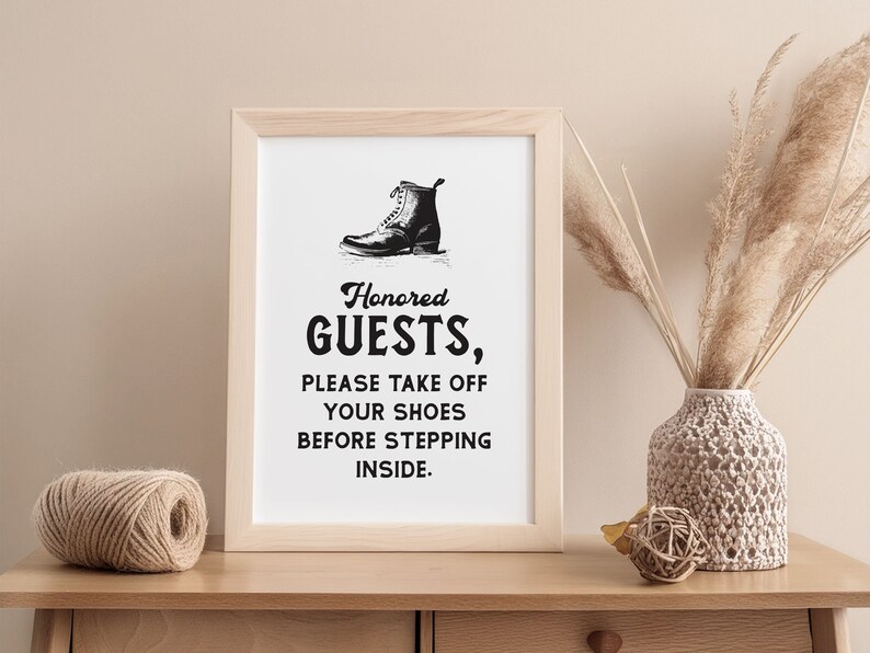 Printable Please Remove Your Shoes Sign for Entryway Room, Guests Take ...