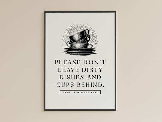 Clean Kitchen Sign Please Clean Up After Yourself, Printable Cleaning