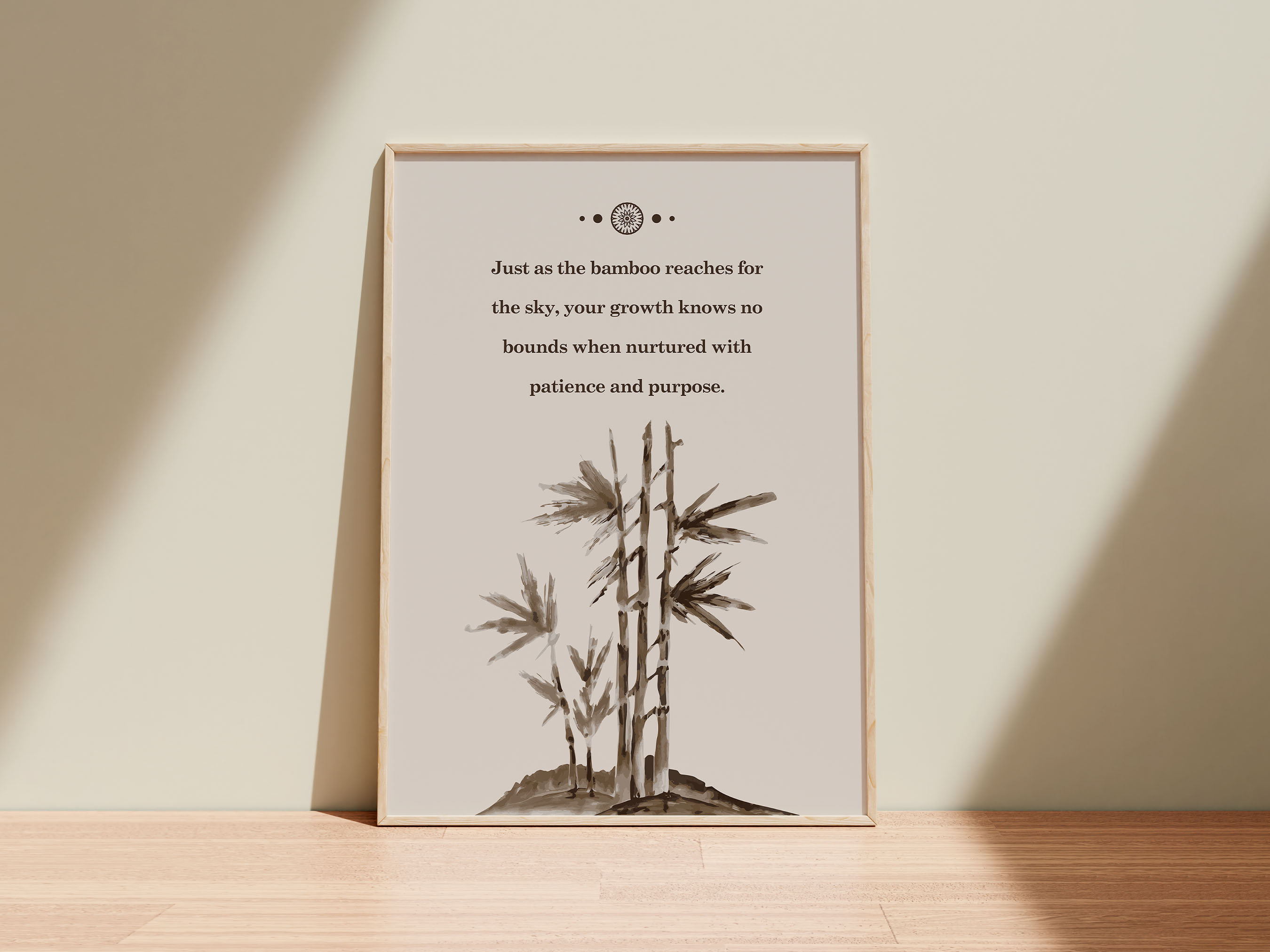 Printable Zen Motivational Quotes Just as the Bamboo, Mindfulness Wall ...