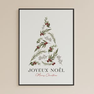 Printable Christmas Holiday Decor: Joyeux Noël, Christmas Greeting in ...