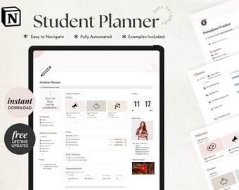 Notion Template Student Planner | Education Planner School Planner for ...