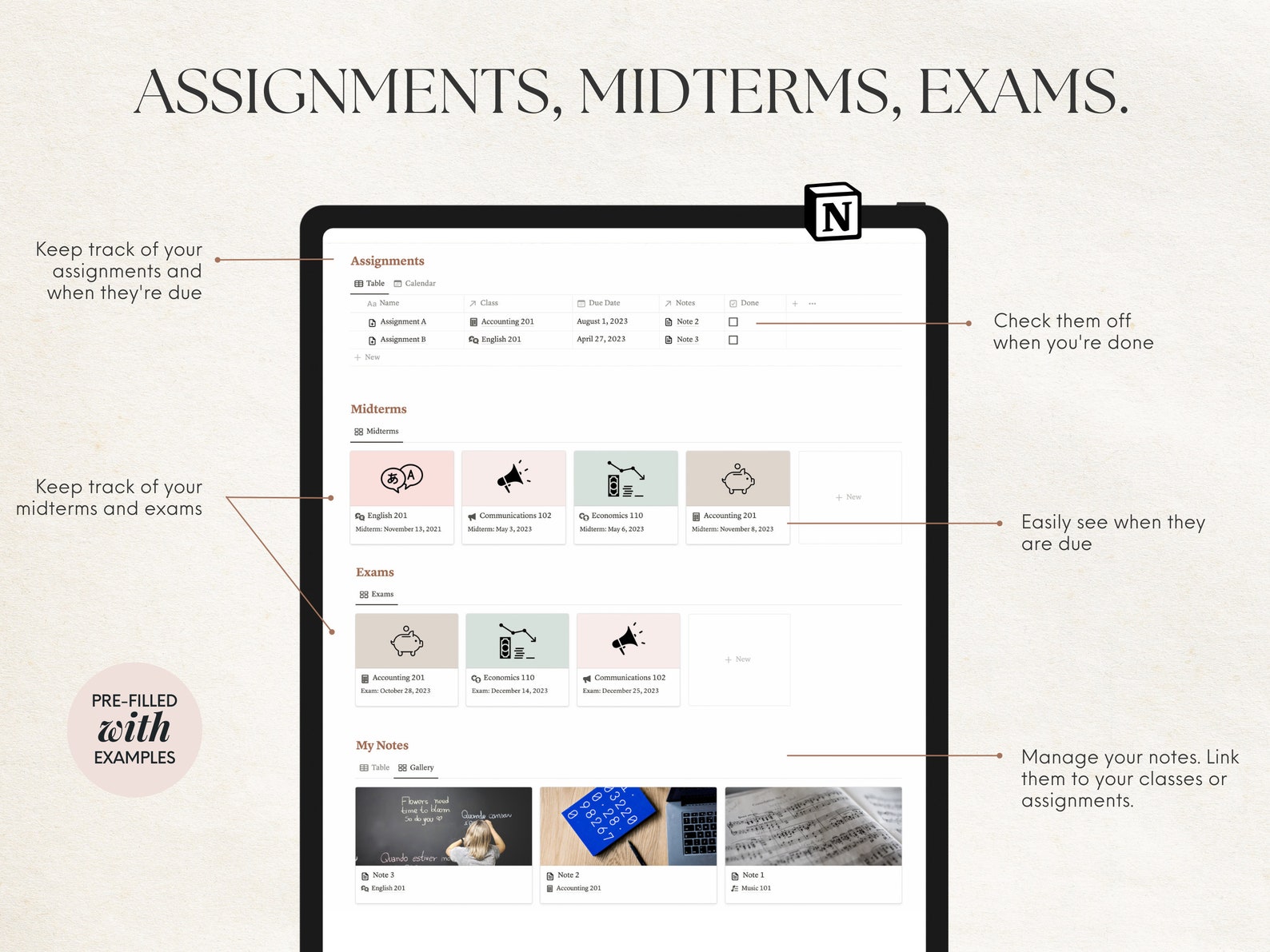 Notion Template Student Planner, Academic Planner, School Planner for ...