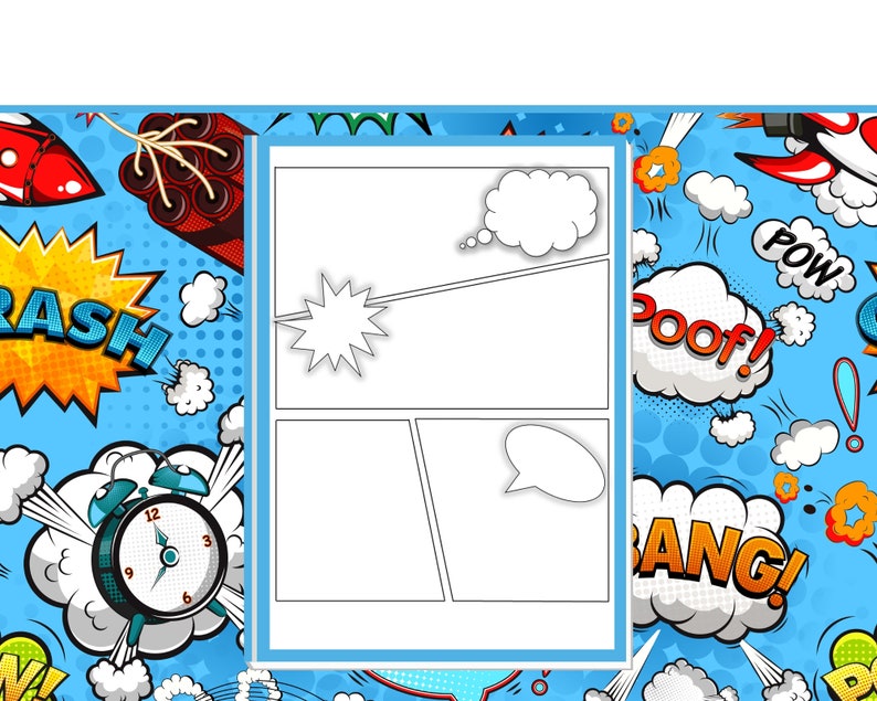 Blank Comic Book , Storyboard Template Book, Kids Activity Pages, Gifts ...