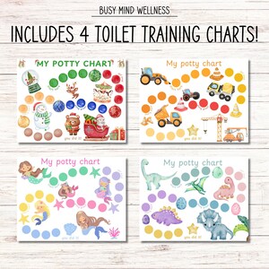 Potty Training Chart Bundle for Kids Reward Chart for Toilet Training ...
