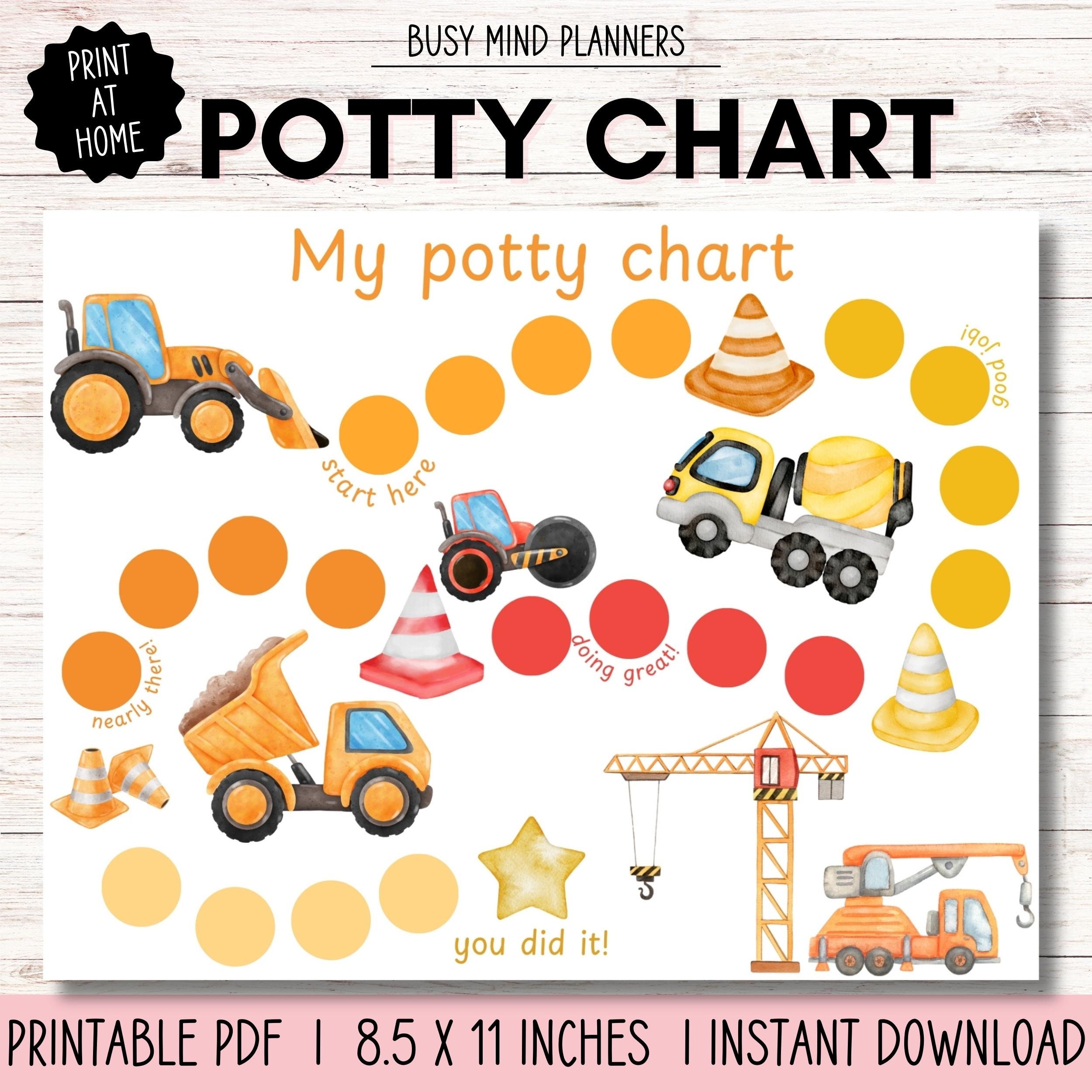 Potty Training Chart for Toddlers Reward Chart for Toilet Training ...