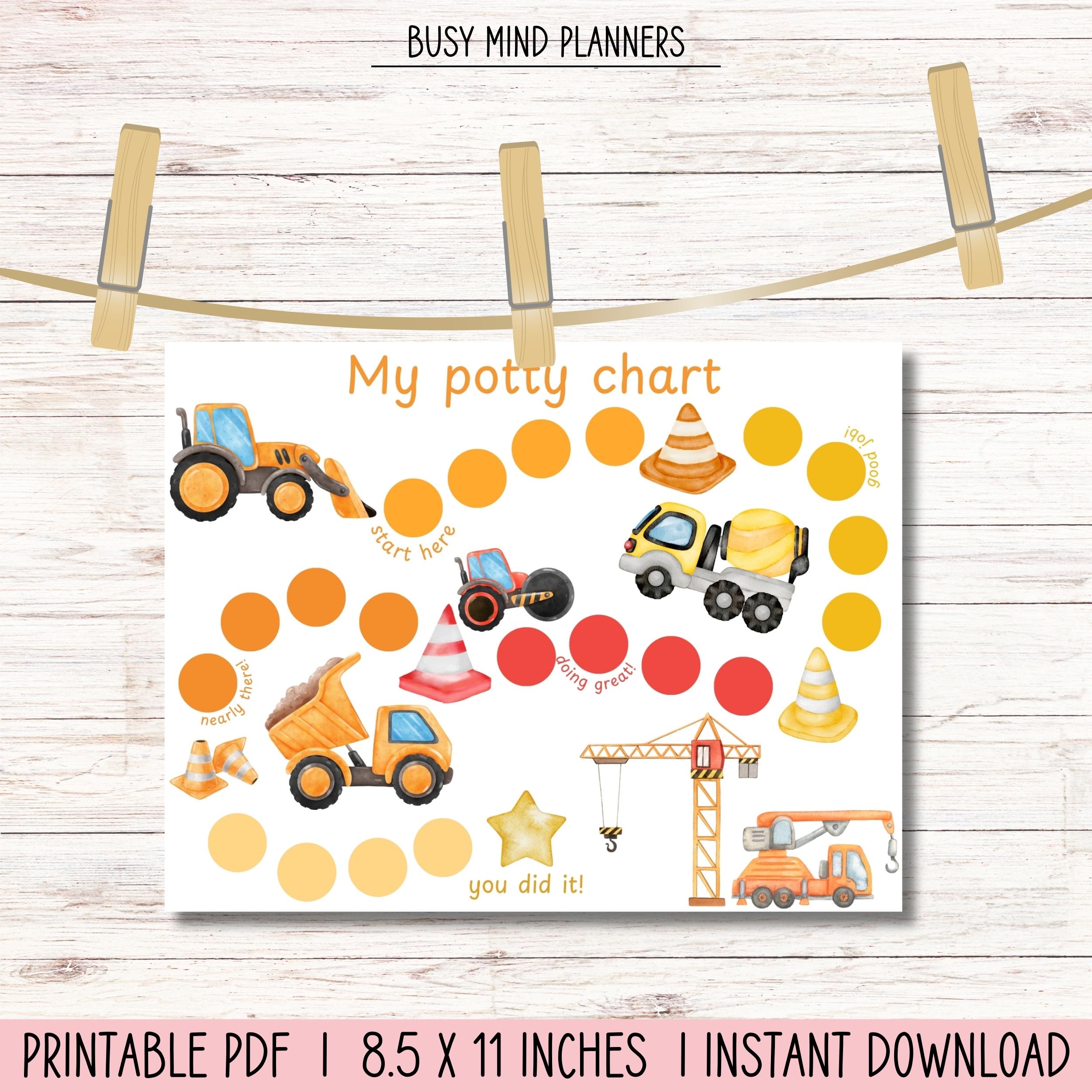 Potty Training Chart for Toddlers Reward Chart for Toilet Training ...