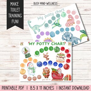 Potty Training Chart Bundle for Kids Reward Chart for Toilet Training ...