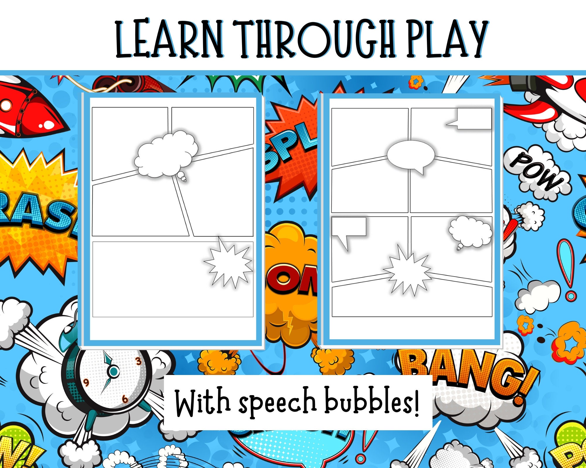 Blank Comic Book , Storyboard Template Book, Kids Activity Pages, Gifts ...