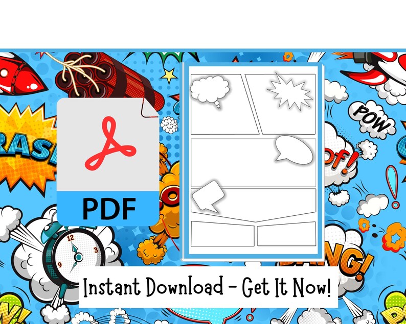 Blank Comic Book , Storyboard Template Book, Kids Activity Pages, Gifts ...