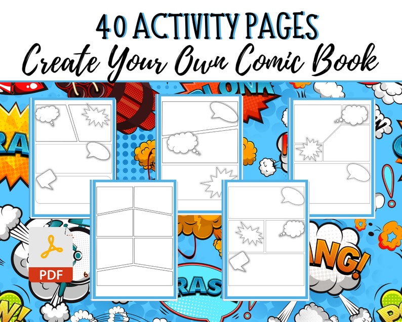 Blank Comic Book , Storyboard Template Book, Kids Activity Pages, Gifts ...