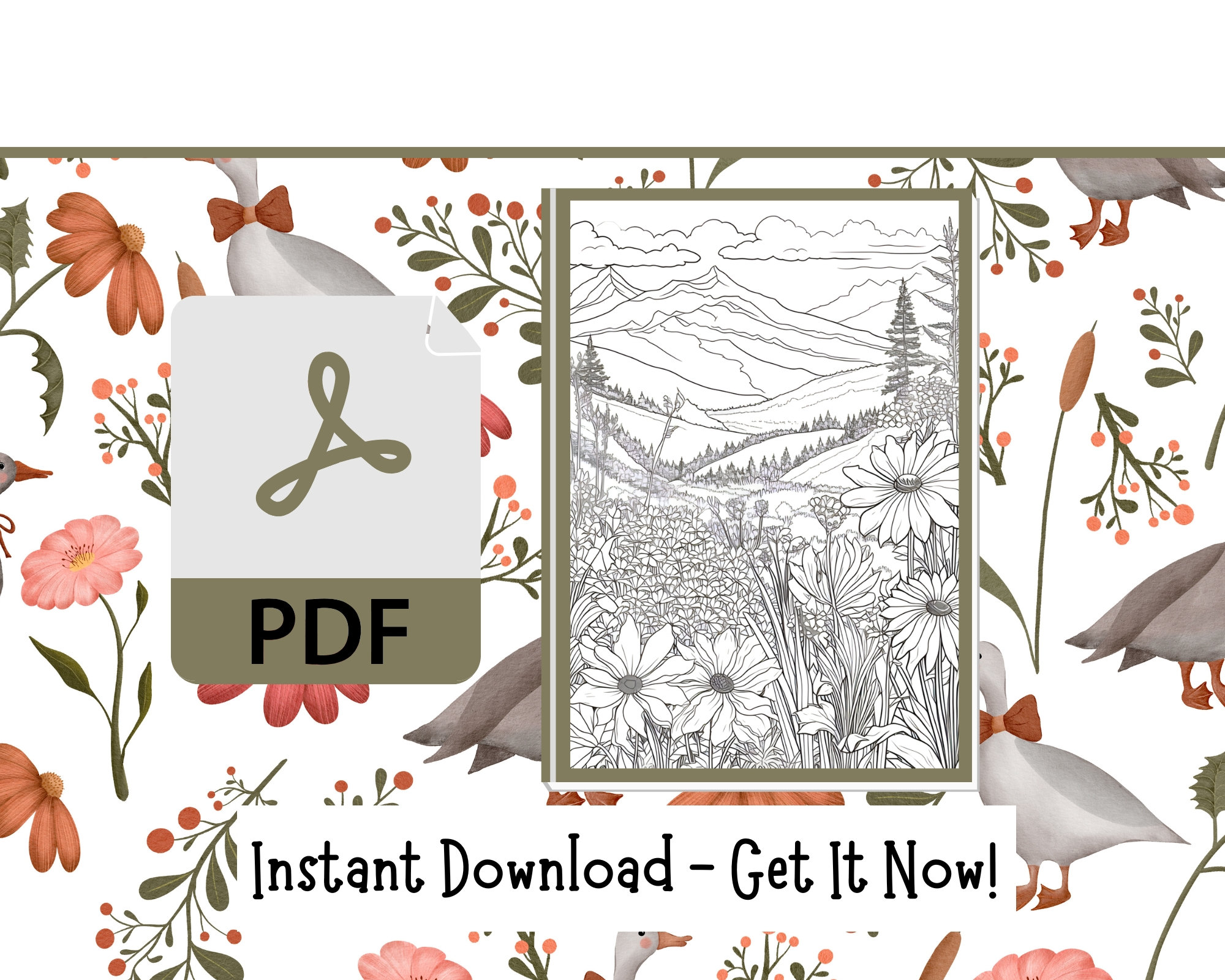 Landscape Colouring Pages for Adults Beautiful Scenes of the - Etsy