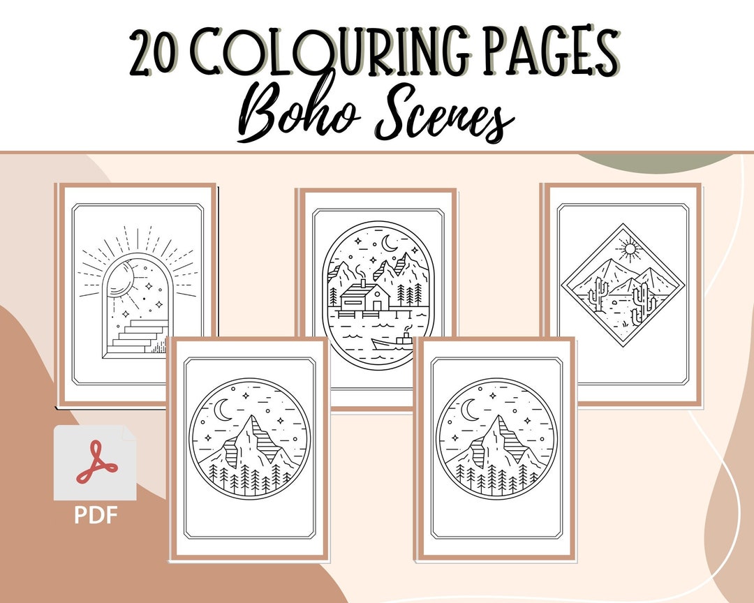 Boho Colouring Pages for Adults, Printable Colouring Books for Women ...