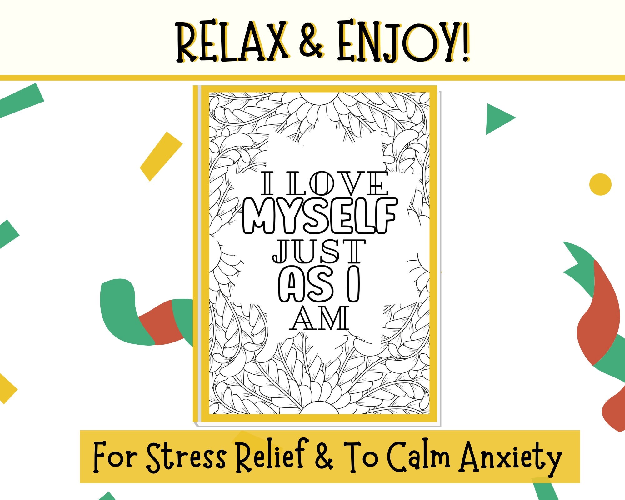 Positive Affirmations Colouring Book, Motivational Quotes Printable ...