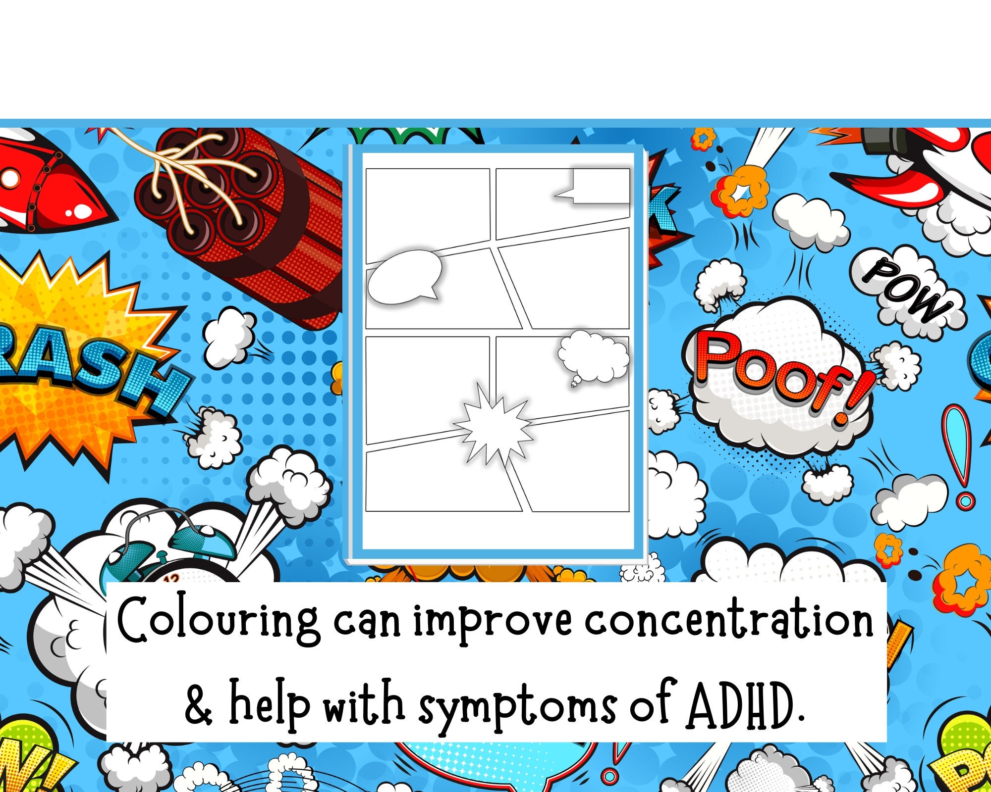 Blank Comic Book , Storyboard Template Book, Kids Activity Pages, Gifts ...