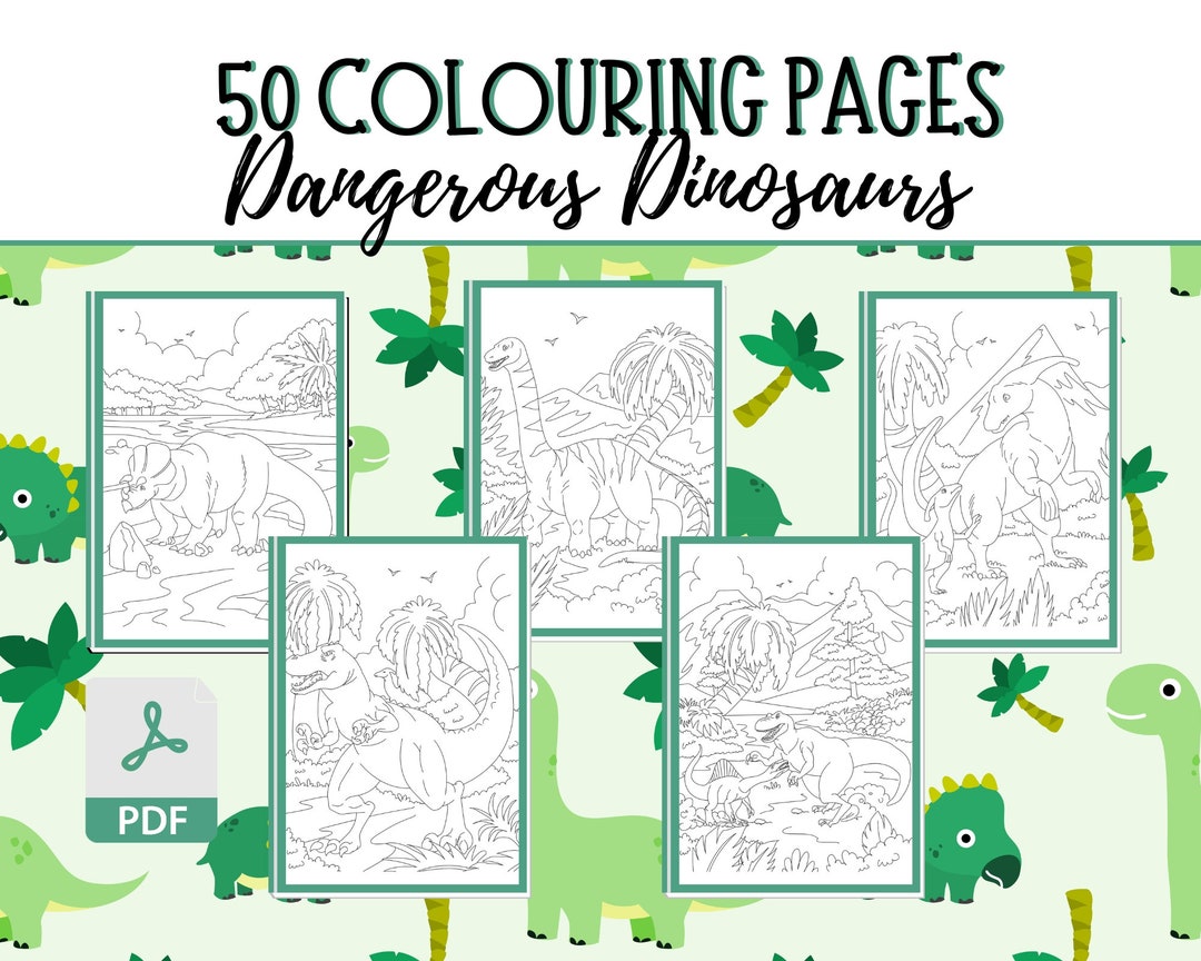 Dinosaur Colouring Pages I Dinos for Kids, Boys, Girls I 50 Dinosaur ...