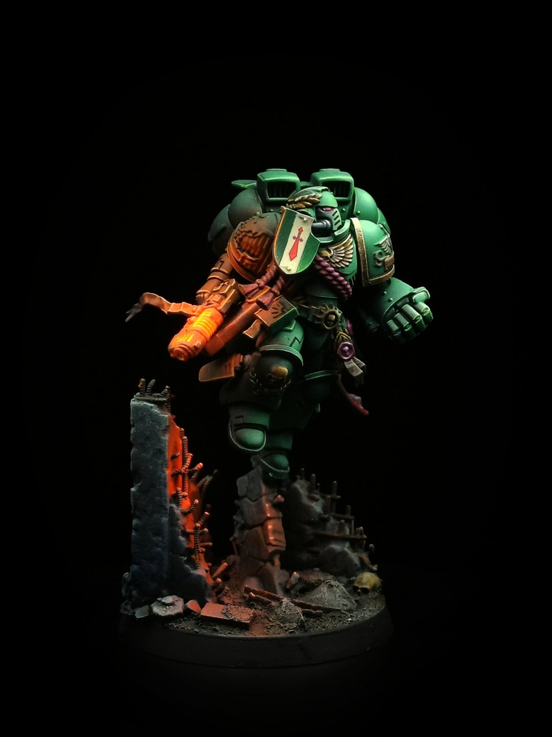 Dark Angels Captain With Jump Pack - Warhammer 40k Miniature *painted ...