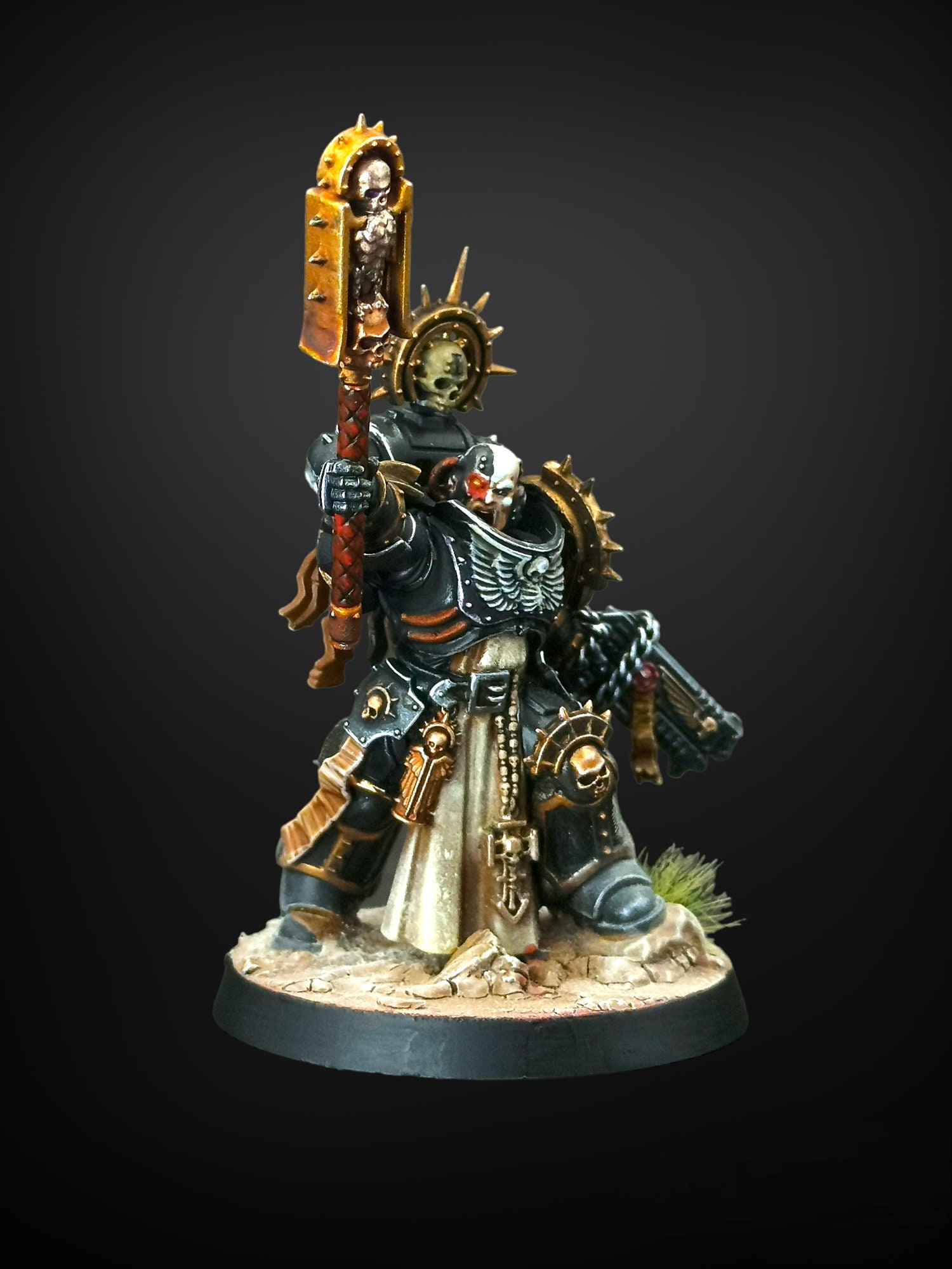 Black Templar Primaris Chaplain Warhammer 40k Miniature painted - Etsy