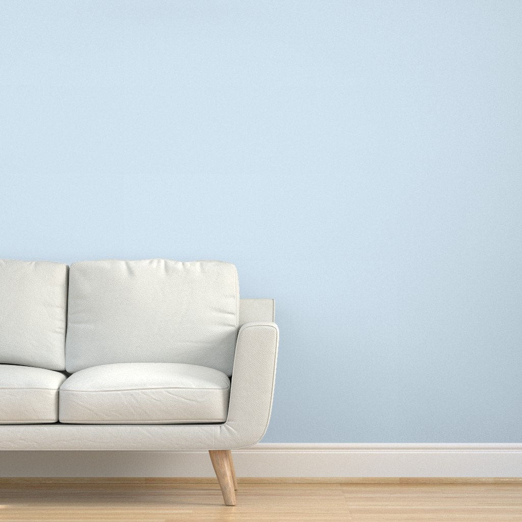 Light Blue Solid Color Wallpaper for Boys Room, Baby Boy Nursery. Plain ...