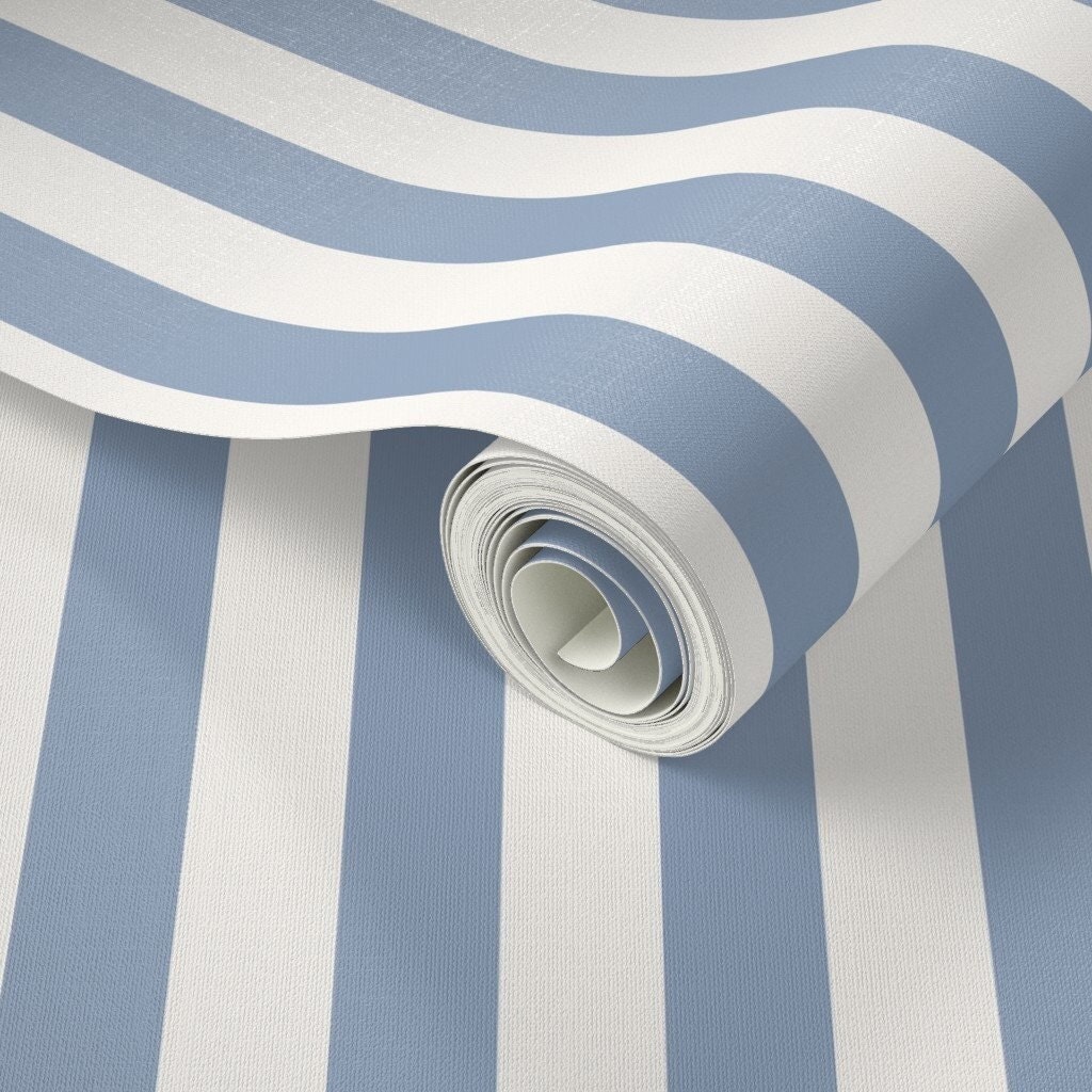 Blue Stripes Wallpaper for Boys Bedroom, Blue Boys Room Wallpaper, Blue ...