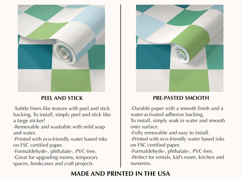 Blue Green Checkers Wallpaper for Boys Room, Kids Bedroom. Checkerboard ...