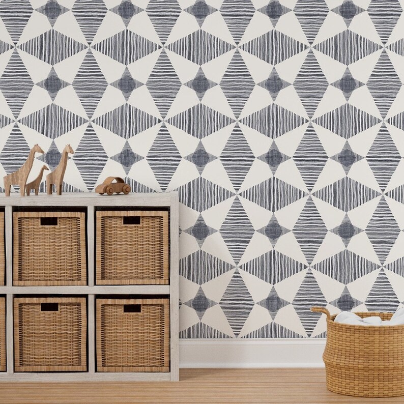 Mid Century Modern Geometric Wallpaper, Peel and Stick or Pre-pasted ...