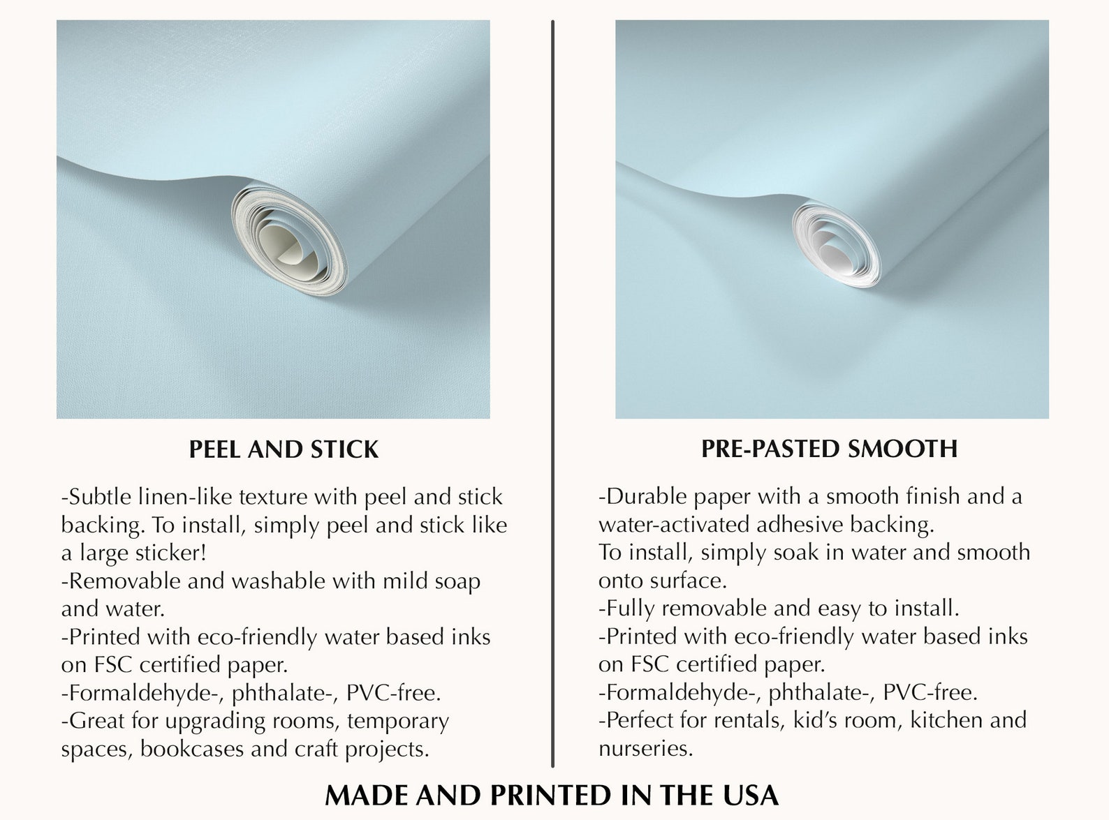 Baby Blue Solid Color Wallpaper for Boys' Bedroom Baby - Etsy