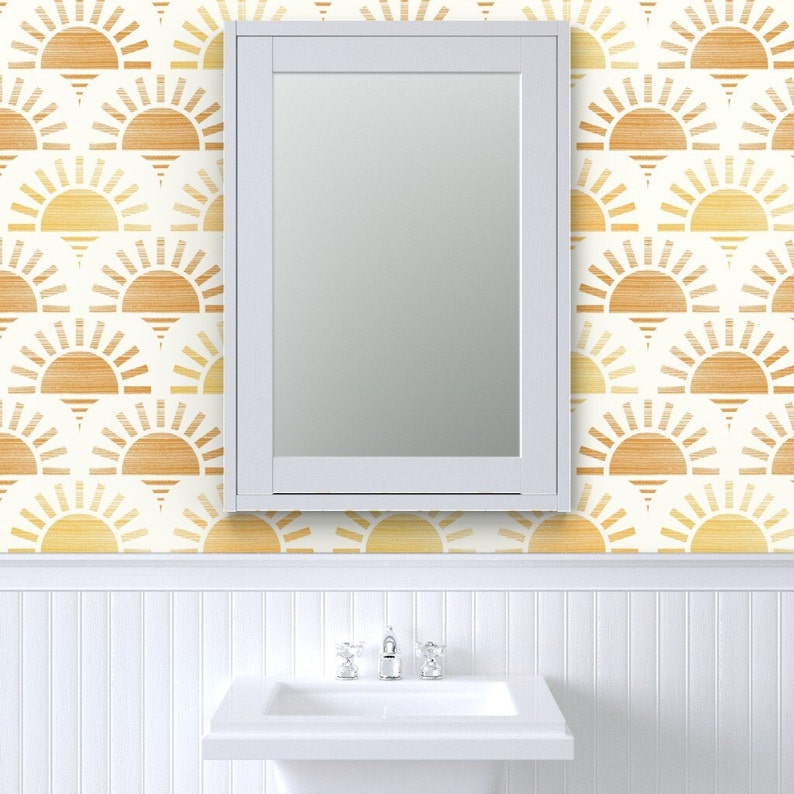 Golden Yellow Boho Sunshine Wallpaper for Kids, Bedroom, Kitchen ...