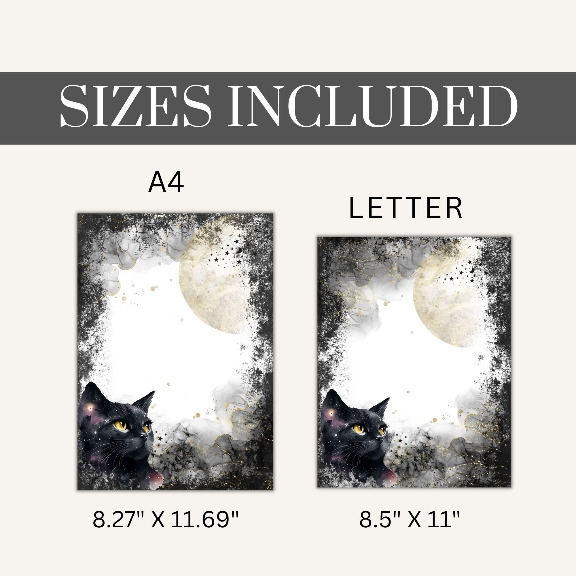 Printable Stationery Cat Letter Writing Paper Journaling A4 US - Etsy