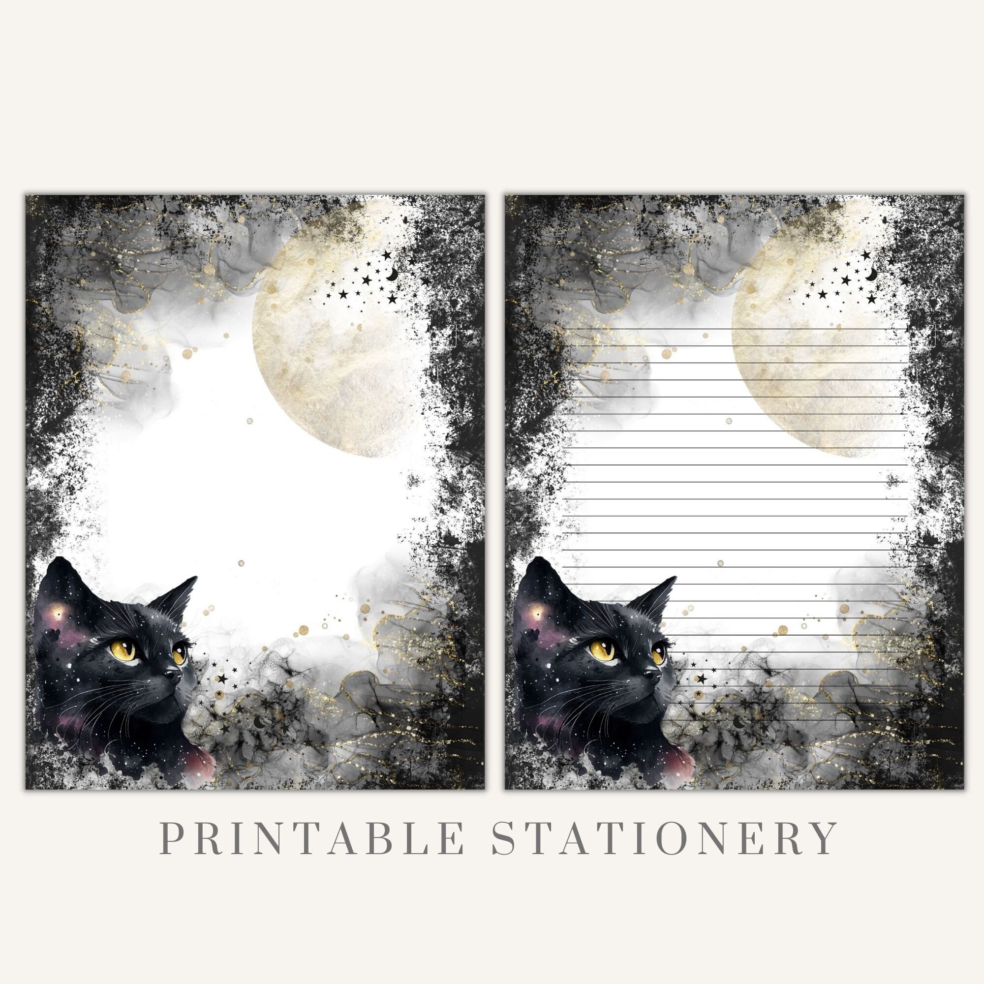 Printable Stationery Cat Letter Writing Paper Journaling A4 US - Etsy