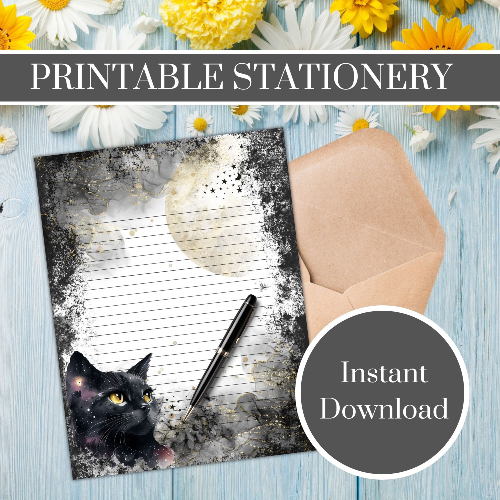 Printable Stationery Cat Letter Writing Paper Journaling A4 US - Etsy