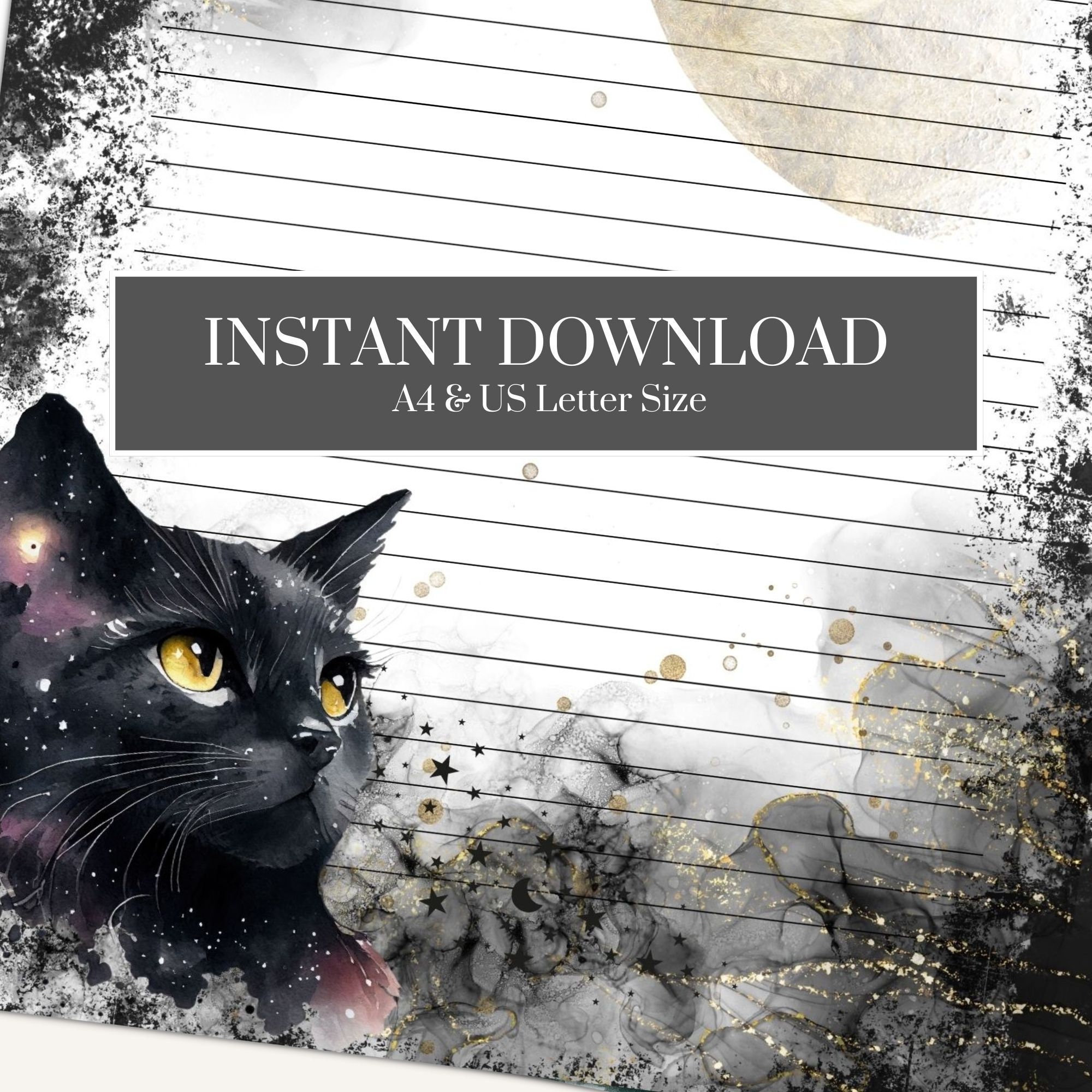 Printable Stationery Cat Letter Writing Paper Journaling A4 US - Etsy