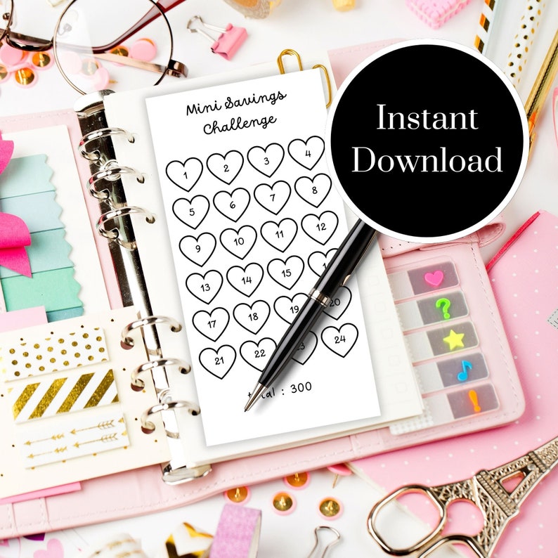 Mini Savings Challenge Printable Save 300 Challenge Cash - Etsy