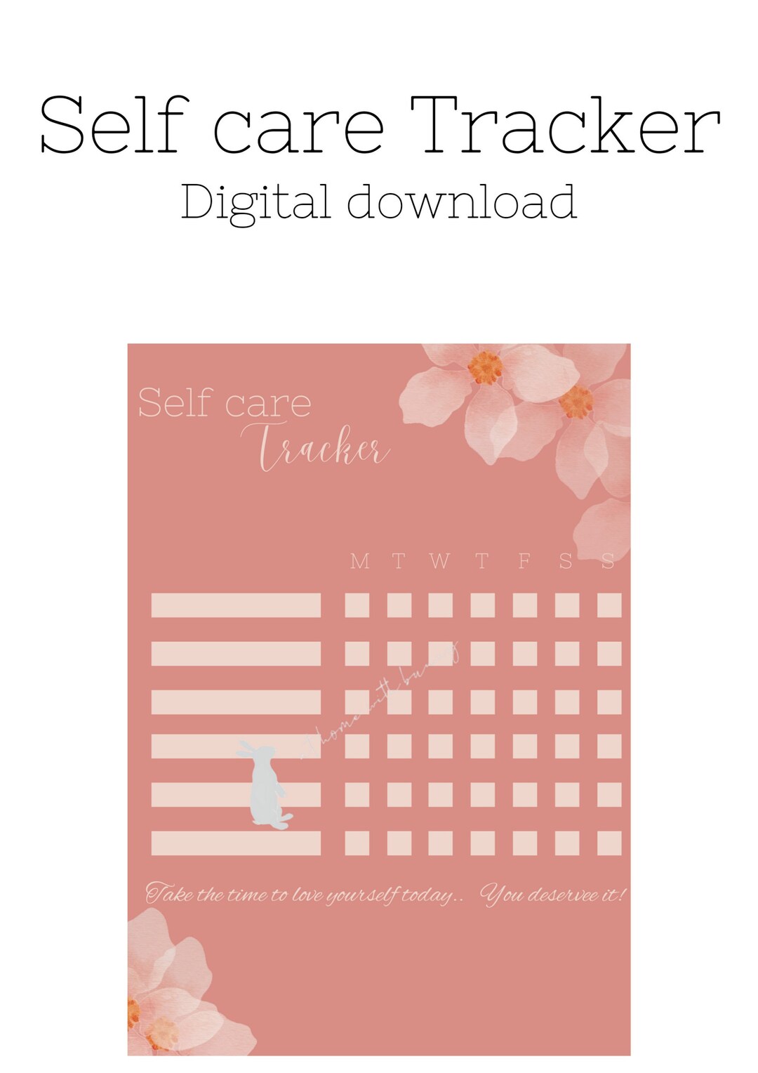 Self Care Tracker, Digital, Printable - Etsy