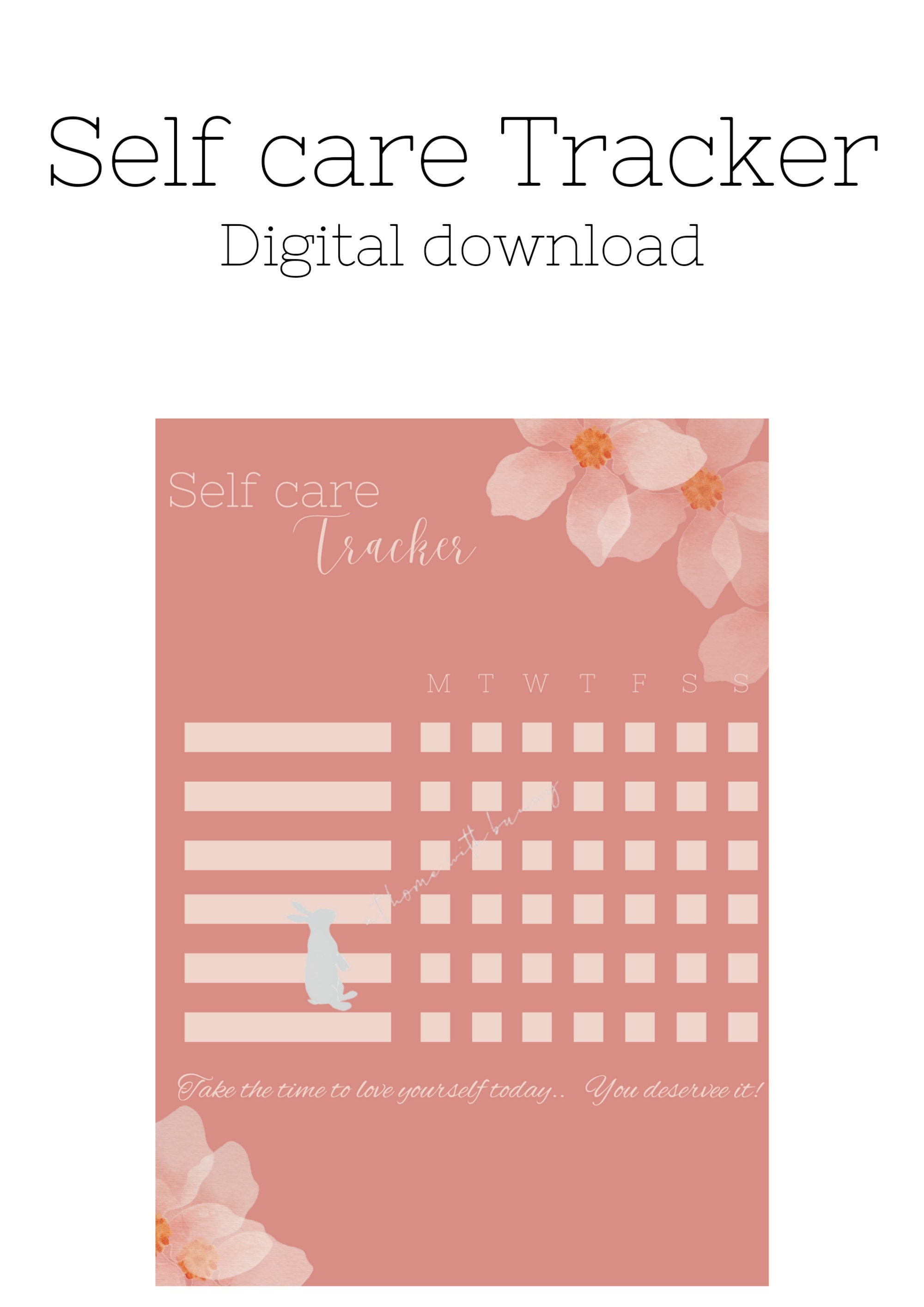 Self Care Tracker, Digital, Printable - Etsy