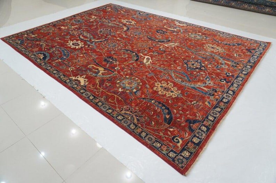 Hot Sale Oriental Red Rug, Hand Knotted Persian Vintage Style Rug, Area ...