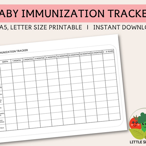 Immunization Record Card - Etsy