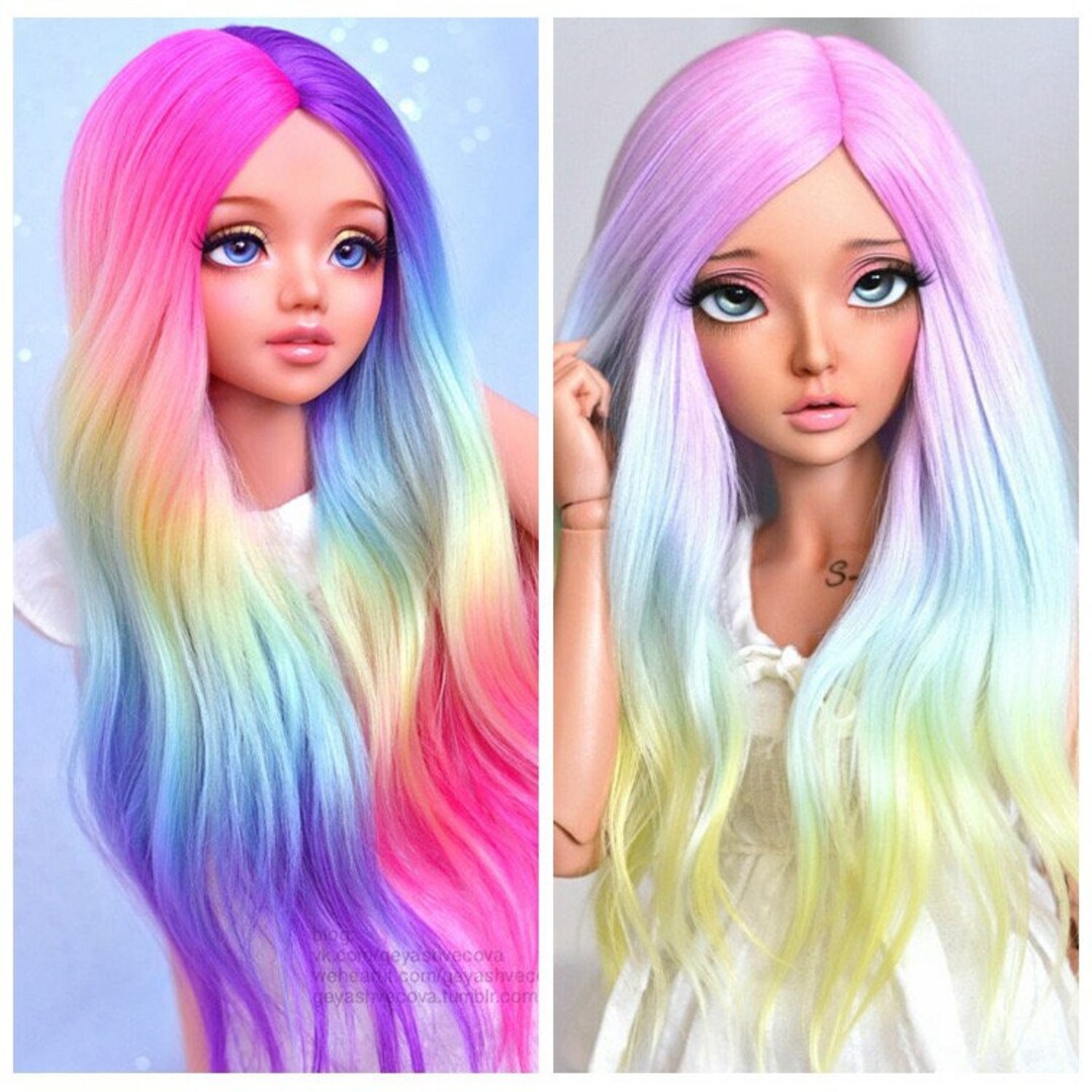 Custom Make Doll Wig Doll Hair 1/3 1/4 1/6 Bjd Big Long Wavy Wig for SD ...